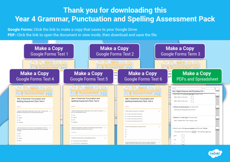 t2 e 1588 Year 4 English Grammar and Punctuation Spag Test Pack Ver 20 ...