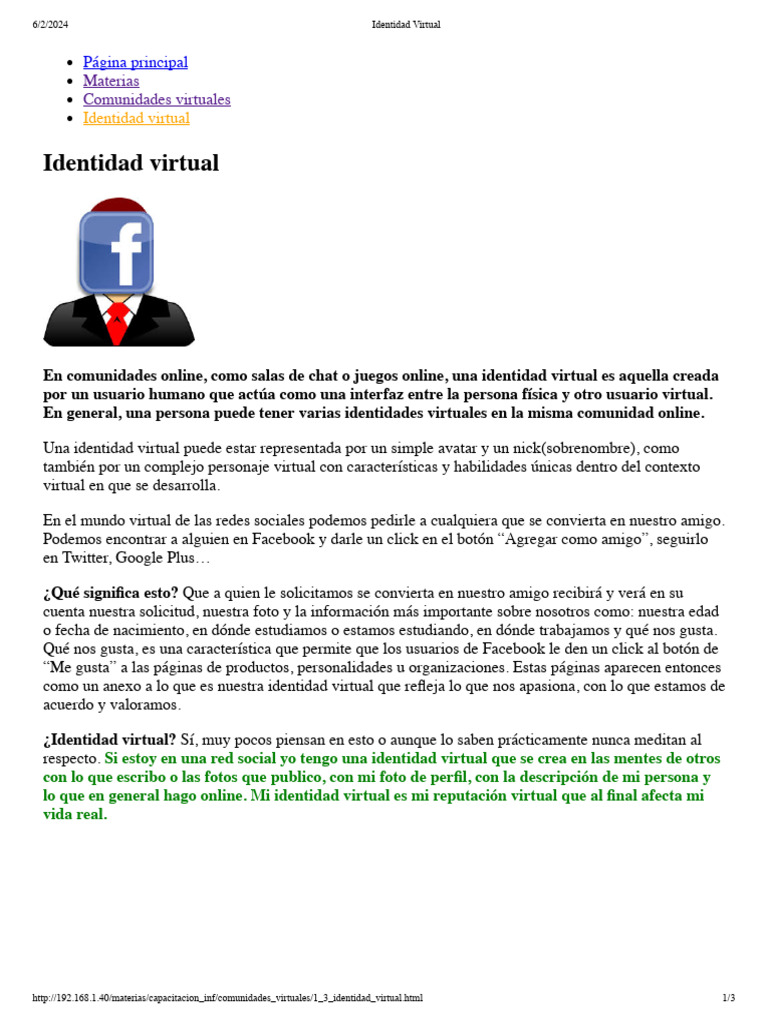 Identidad Virtual y Múltiples Identidades | PDF | Servicio de redes ...