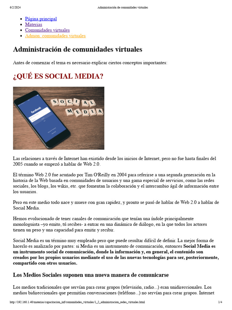 Administración de Comunidades Virtuales - 102236 | PDF | Blog | Cultura popular y estudios de ...