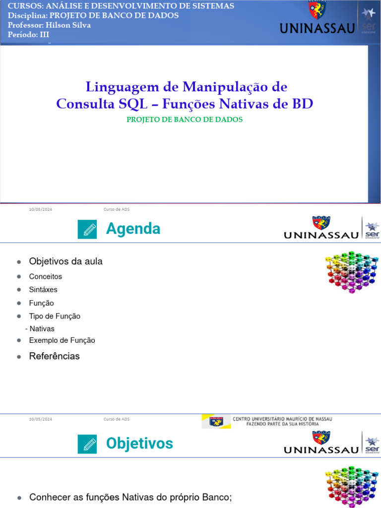 Linguagem De Manipulação De Consulta Sql Funções Nativa De Bd Pdf Sql Bancos De Dados