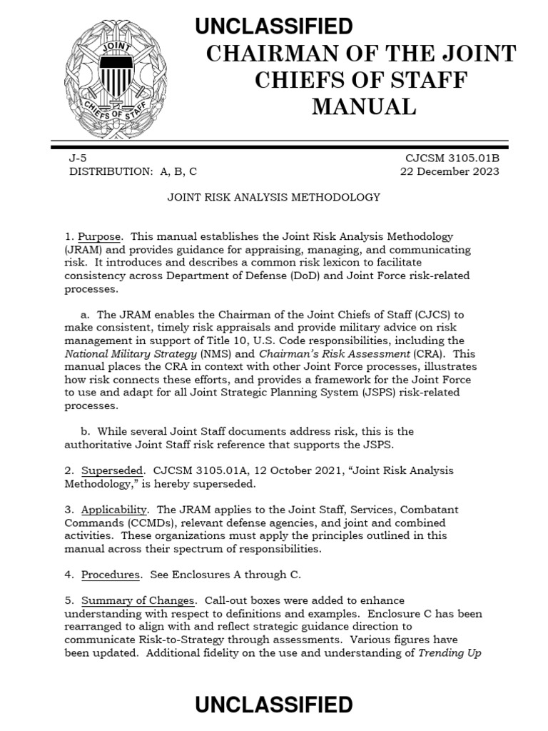 CJCSM 3105.01B | PDF | Risk | Risk Management