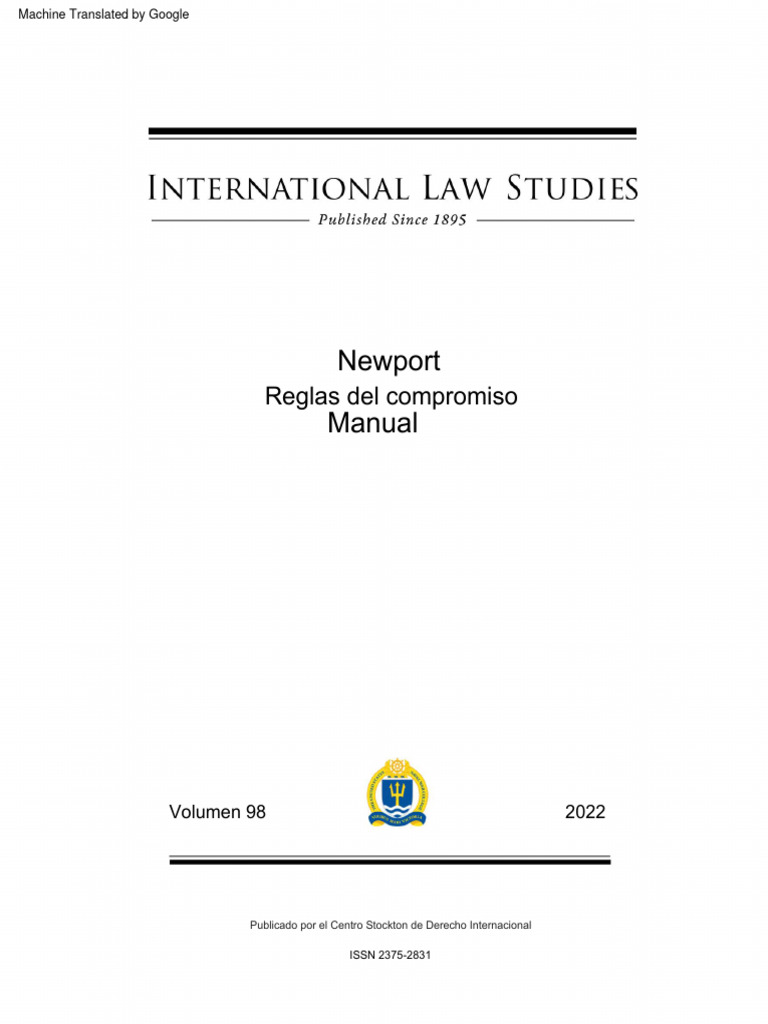 USN 2022 ESP Manual ROE Newport | PDF | Estado (política) | Ley ...