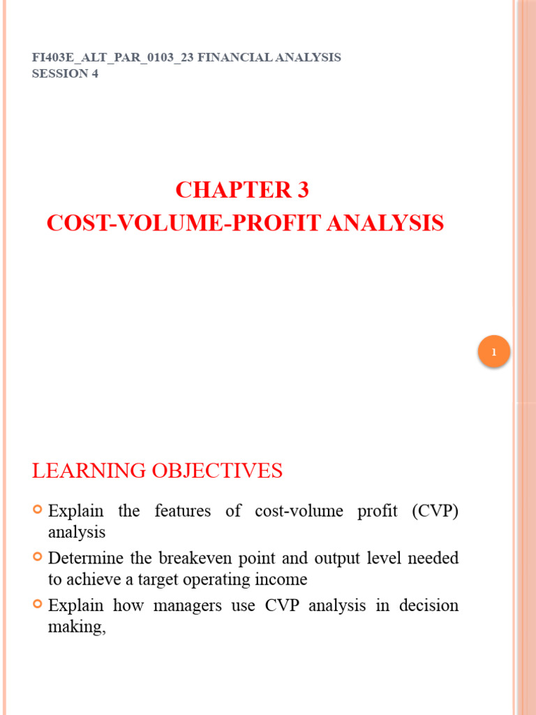 Chapter 3 CVP Analysis SV | PDF | Business Economics | Management Accounting