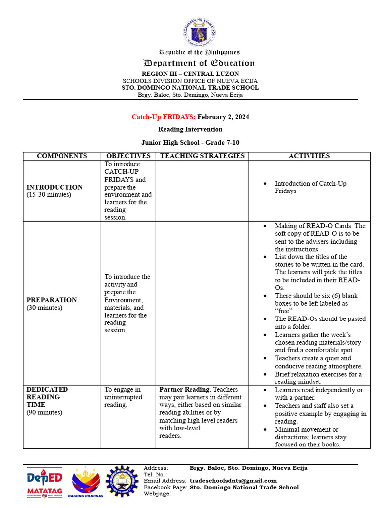Reading-Teacher Guide-02-02-2024 | PDF | Teaching | Pedagogy