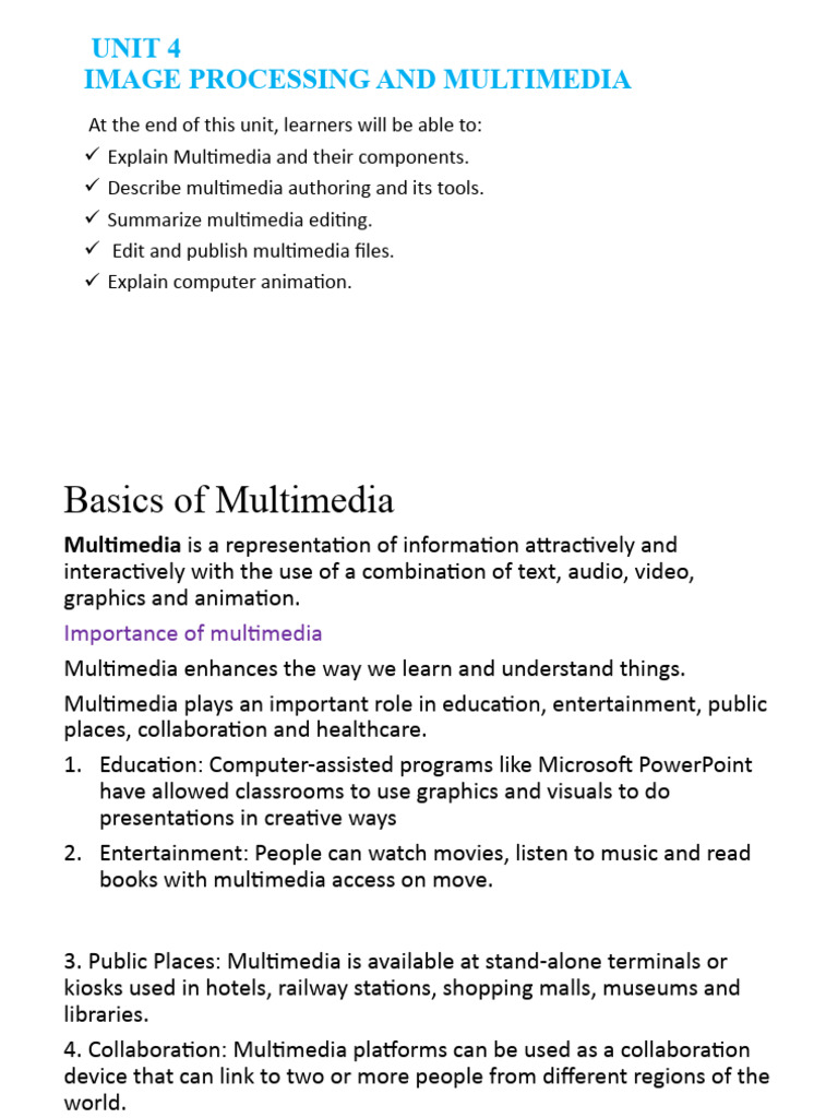 Multimedia Basics and Applications Guide | PDF
