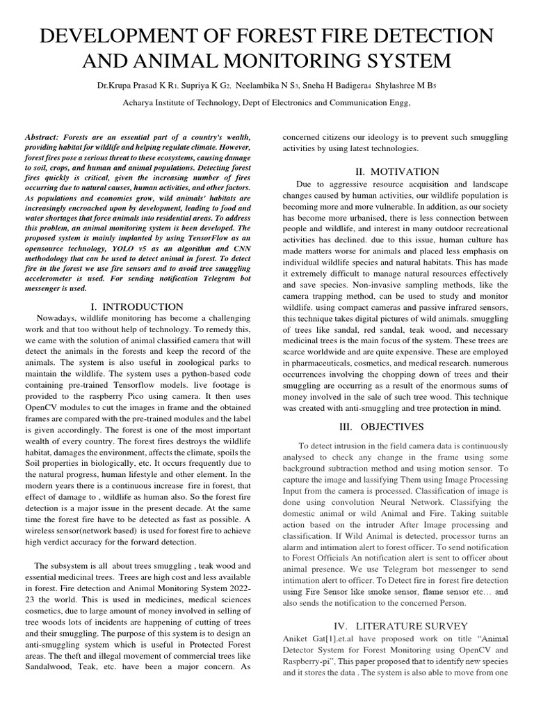 Development of Forest Fire Detection and Animal Monitoring System ...