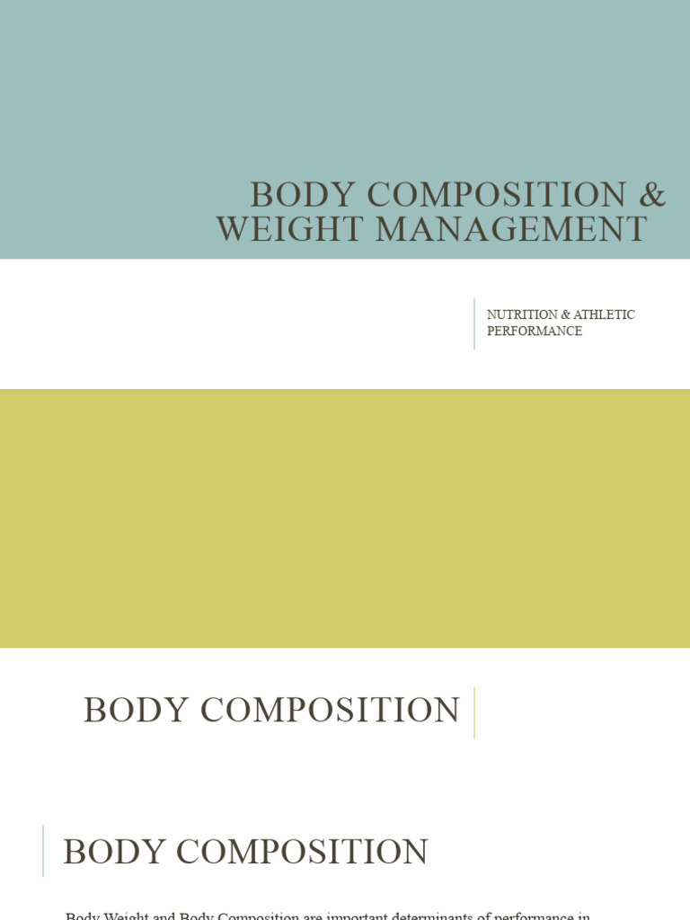 Body Composition & Weight Management | PDF | Body Mass Index | Human ...