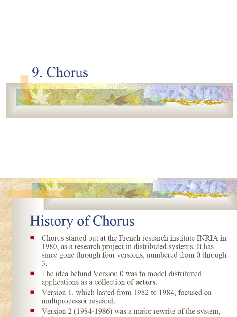Chorus | PDF | Thread (Computing) | Kernel (Operating System)