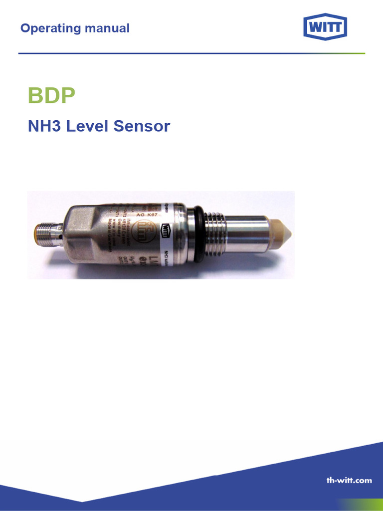 NH3 Level Sensor Operating Manual | PDF | Sensor | Safety