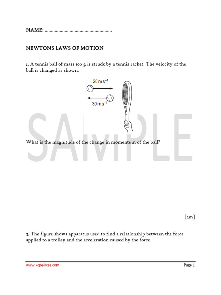 Newtons Laws of Motion Q | PDF | Force | Momentum