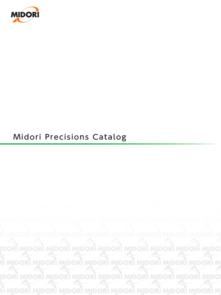 MIDORI English Catalog | PDF | Machines | Instrumentation