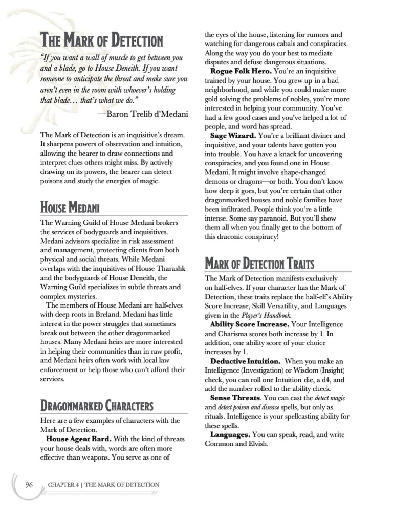 Dragonmark (UA) - DND 5th Edition | PDF