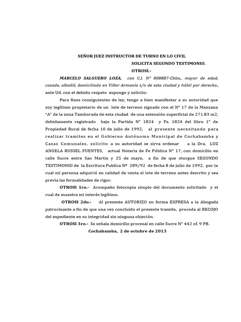 SEGUNDO TESTIMONIO DON MARCELO | PDF SEGUNDO TESTIMONIO DON MARCELO | PDF