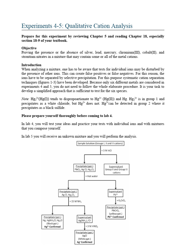 Experiment 4-5 | PDF | Precipitation (Chemistry) | Chemistry