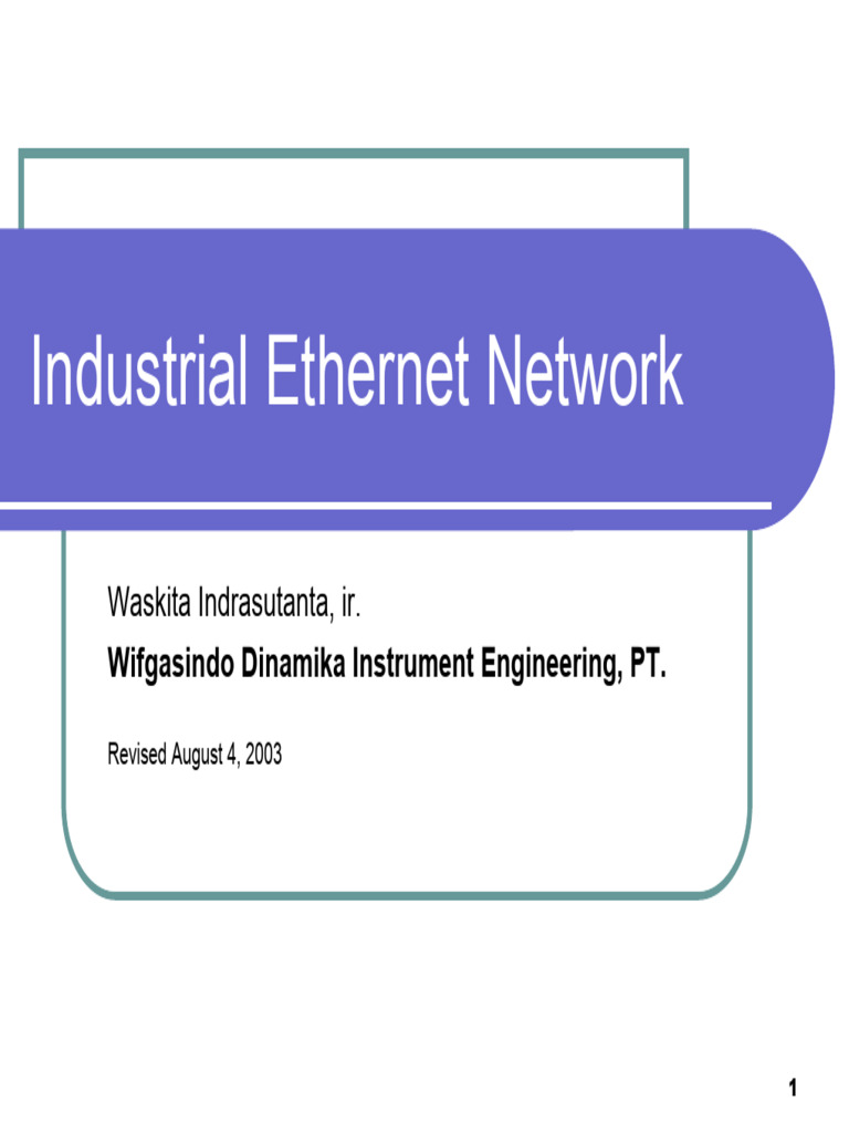Industrial Ethernet for Automation Systems | PDF | Computer Network ...