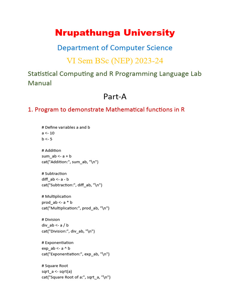 R Programming Solvw | PDF | Trigonometric Functions | Standard Deviation