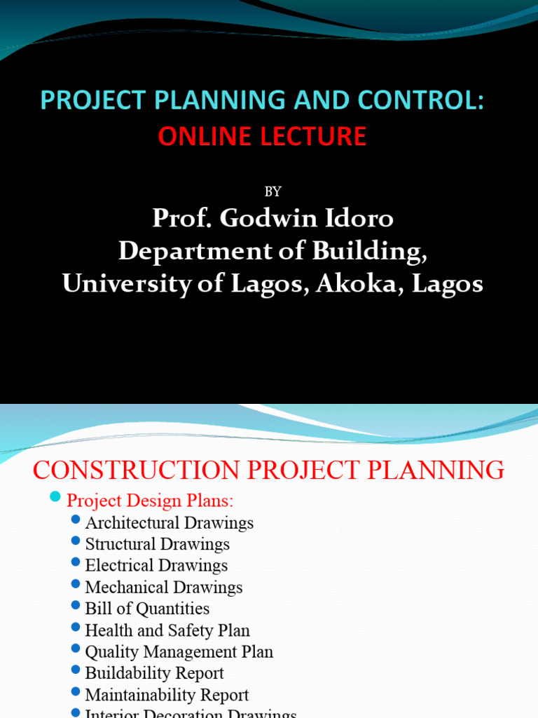 Project Planning and Control Online Lecture 2-1 | PDF | Engineering