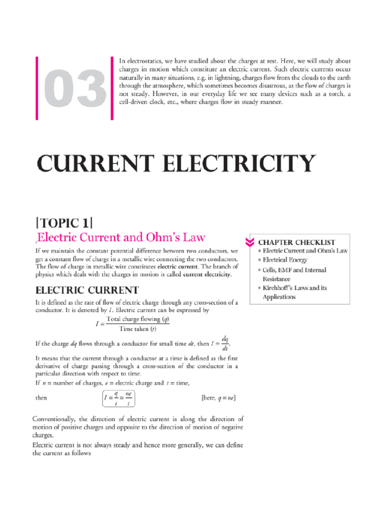 Current Electricity | PDF