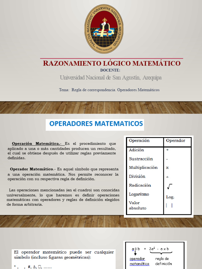 Operadores Matematicos | PDF | Variable (Matemáticas) | Función ...