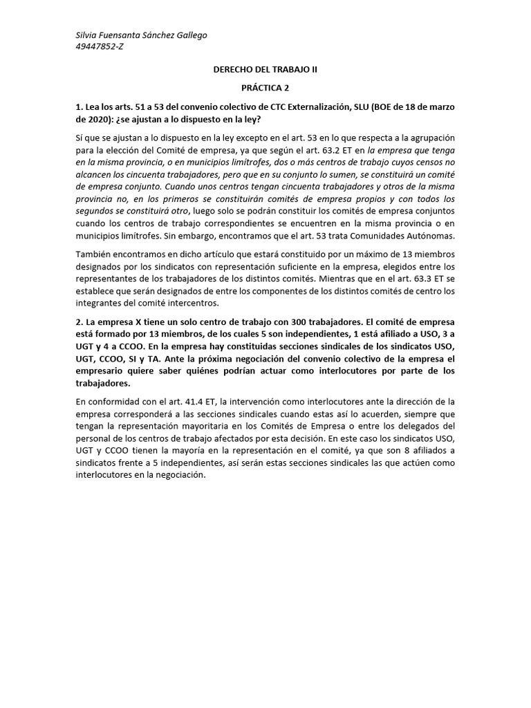Análisis del Comité de Empresa y Negociación | PDF | Sindicato ...