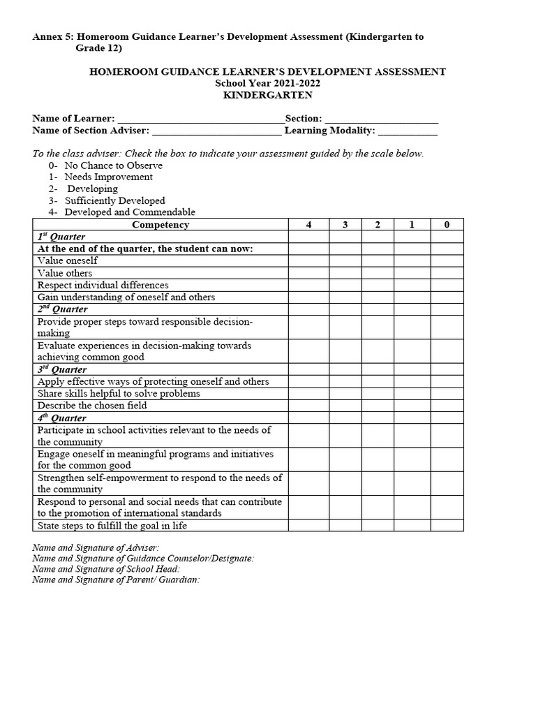 Homeroom-Guidance-For 2023-2024 | PDF | Learning | Decision Making