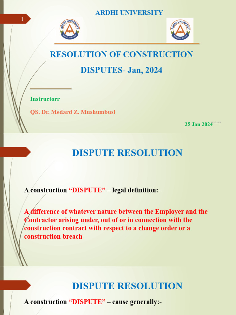DISPUTES (Contract Clauses) | PDF | Arbitration | Adjudication