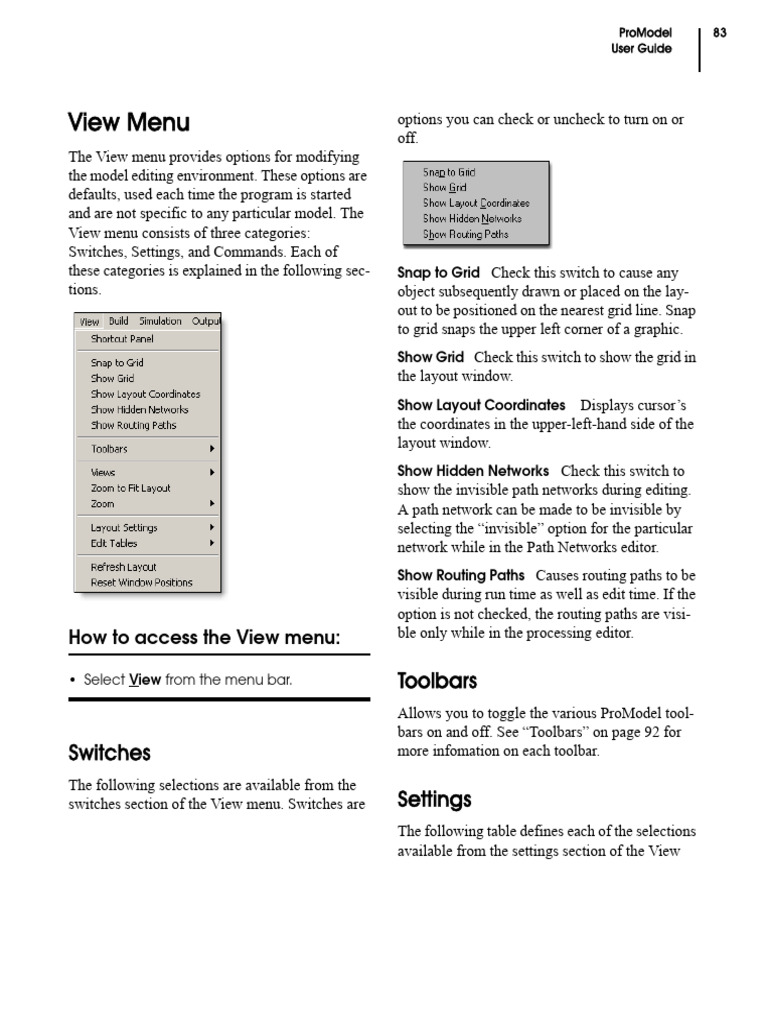 ProModel User Guide-2 | PDF | Window (Computing) | Page Layout