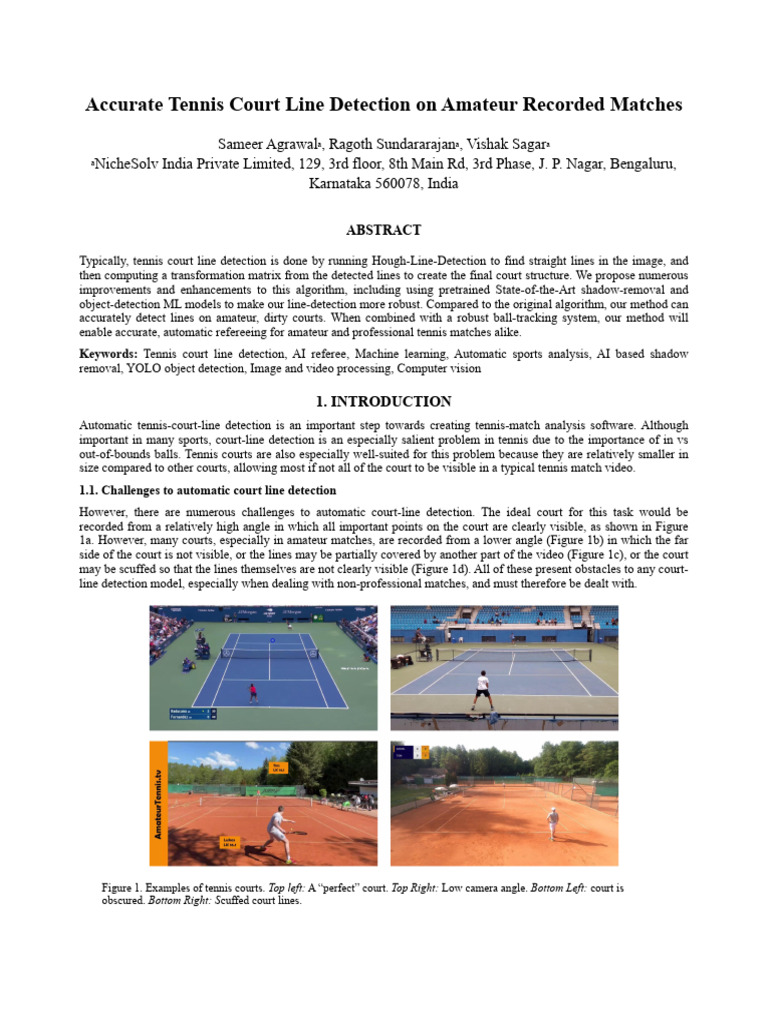 Accurate Tennis Court Line Detection On Amateur Recorded Matches | PDF ...
