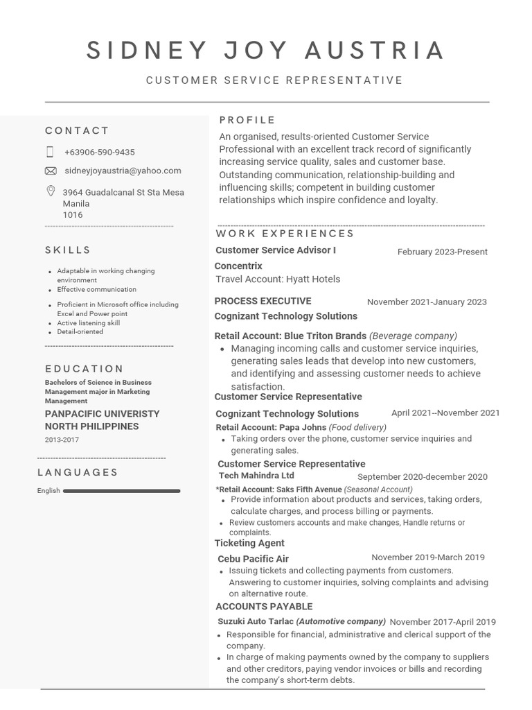 CV Sidney Joy Austria | PDF | Accounts Payable | Business
