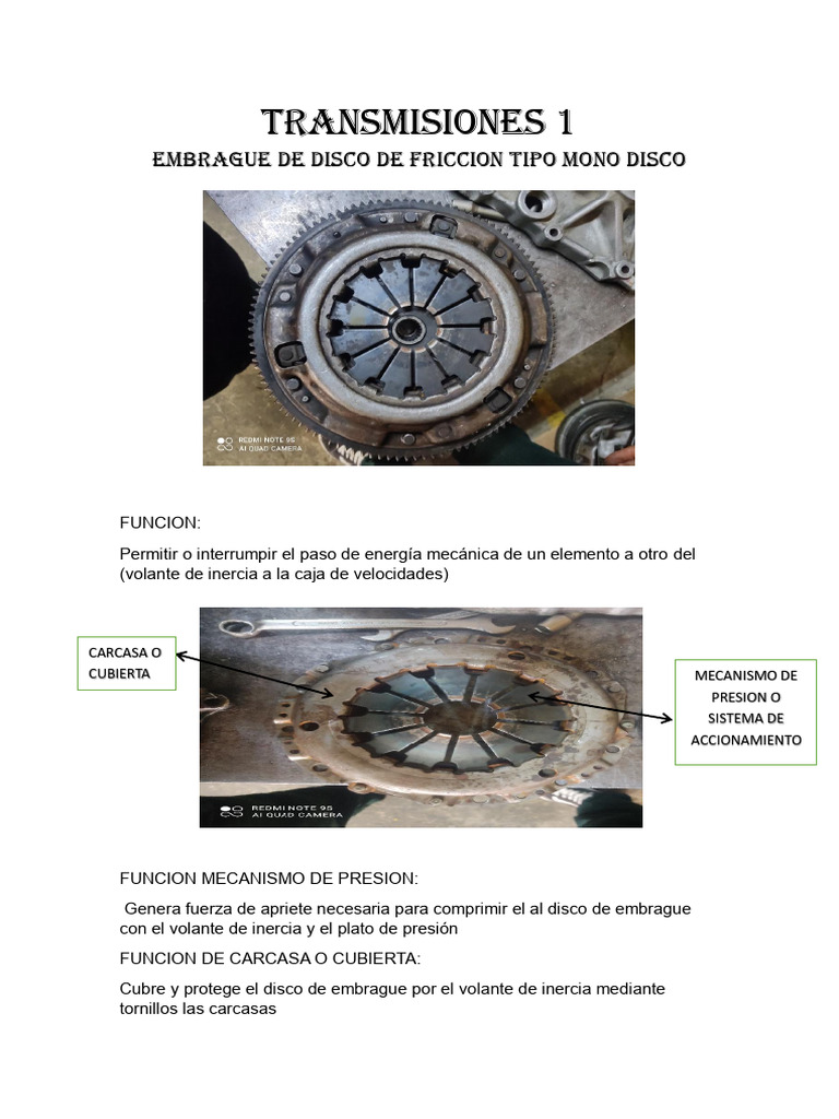 TRANSMISIONES 1 | Descargar gratis PDF | Embrague | Engranaje