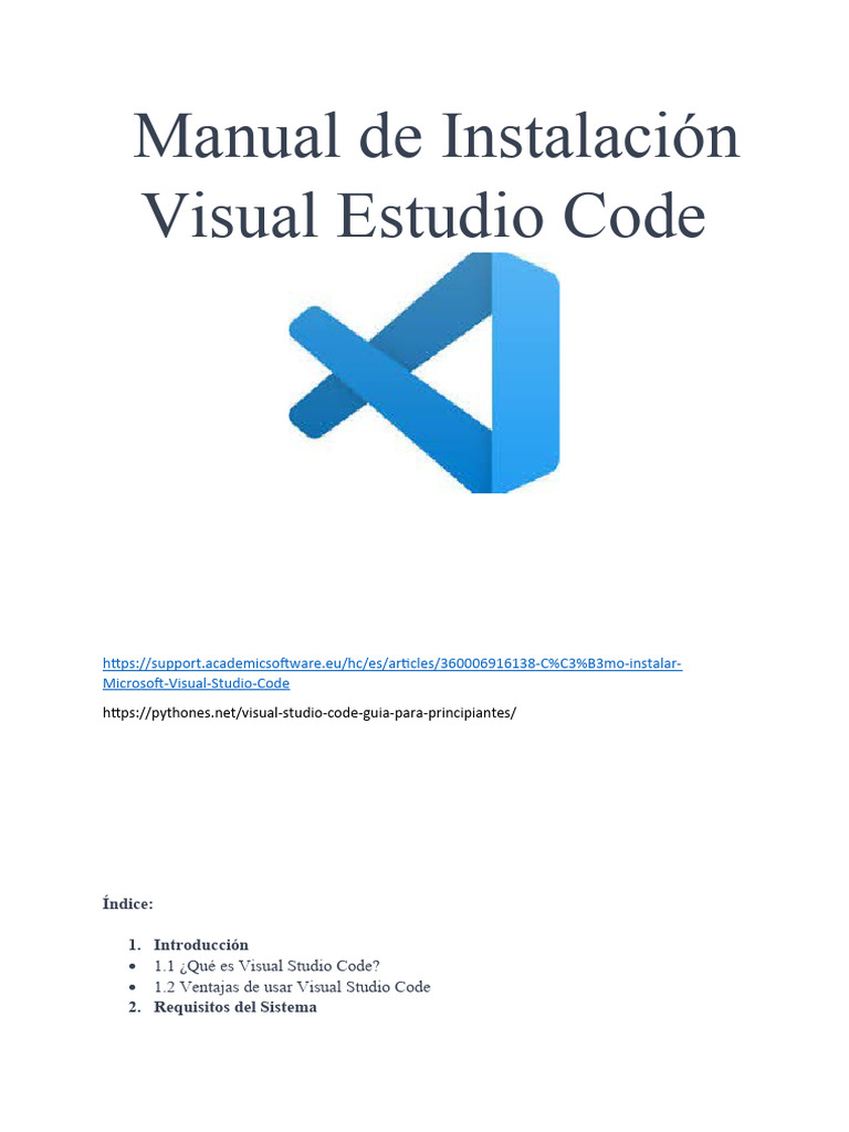 Manual de Instalación y Configuración Visual Estudio Code | PDF ...