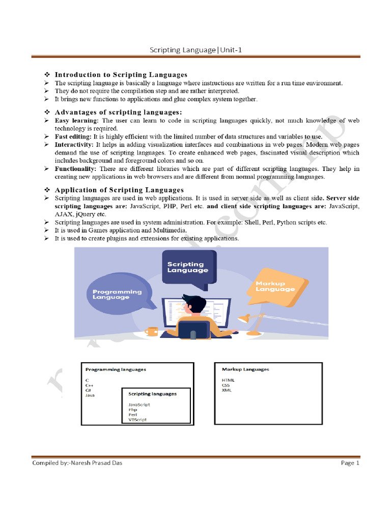 Scripting Language Unit 1 (1) | PDF