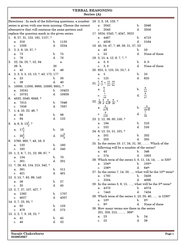 Series completion A. PRINT | PDF