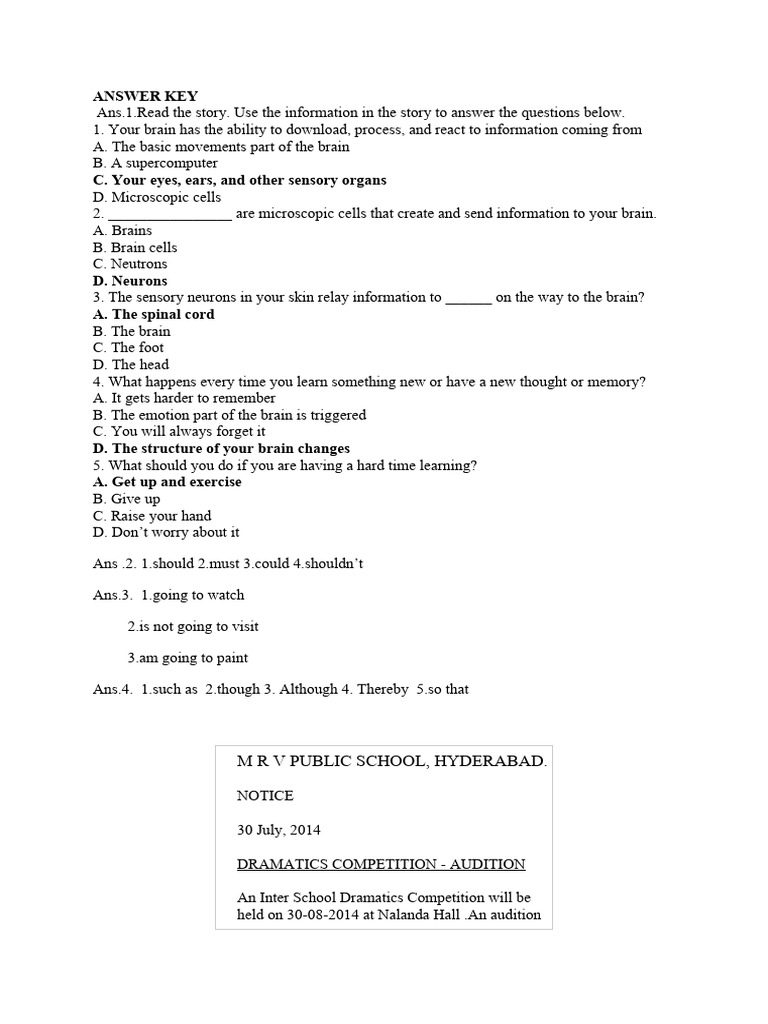 Baseline Assessment Answer Key | PDF | Language Arts & Discipline ...