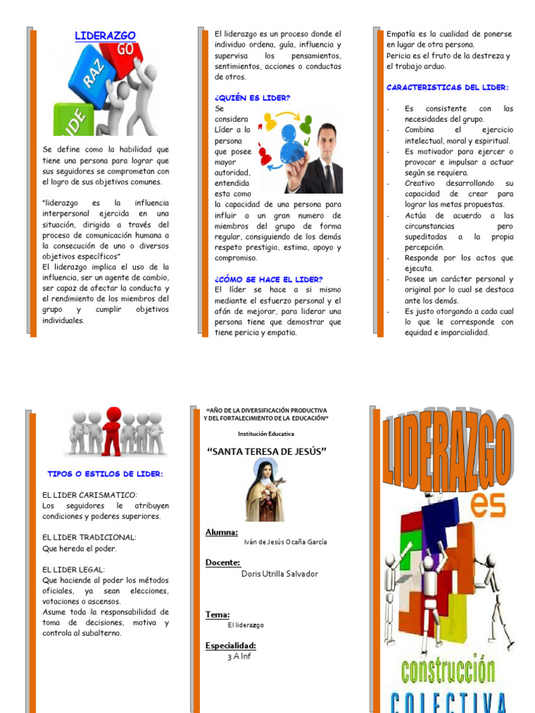 Liderazgo Triptico | PDF | Liderazgo | Empatía