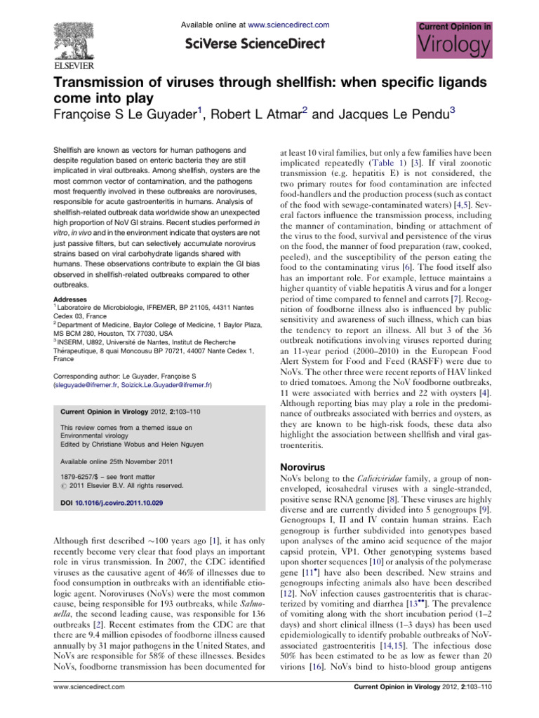 Transmission of Viruses Through Shellfish When Speci - 2012 - Current ...