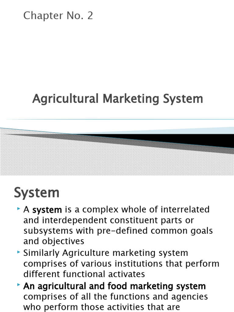 Overview of Agricultural Marketing System | PDF | Marketing | Product ...