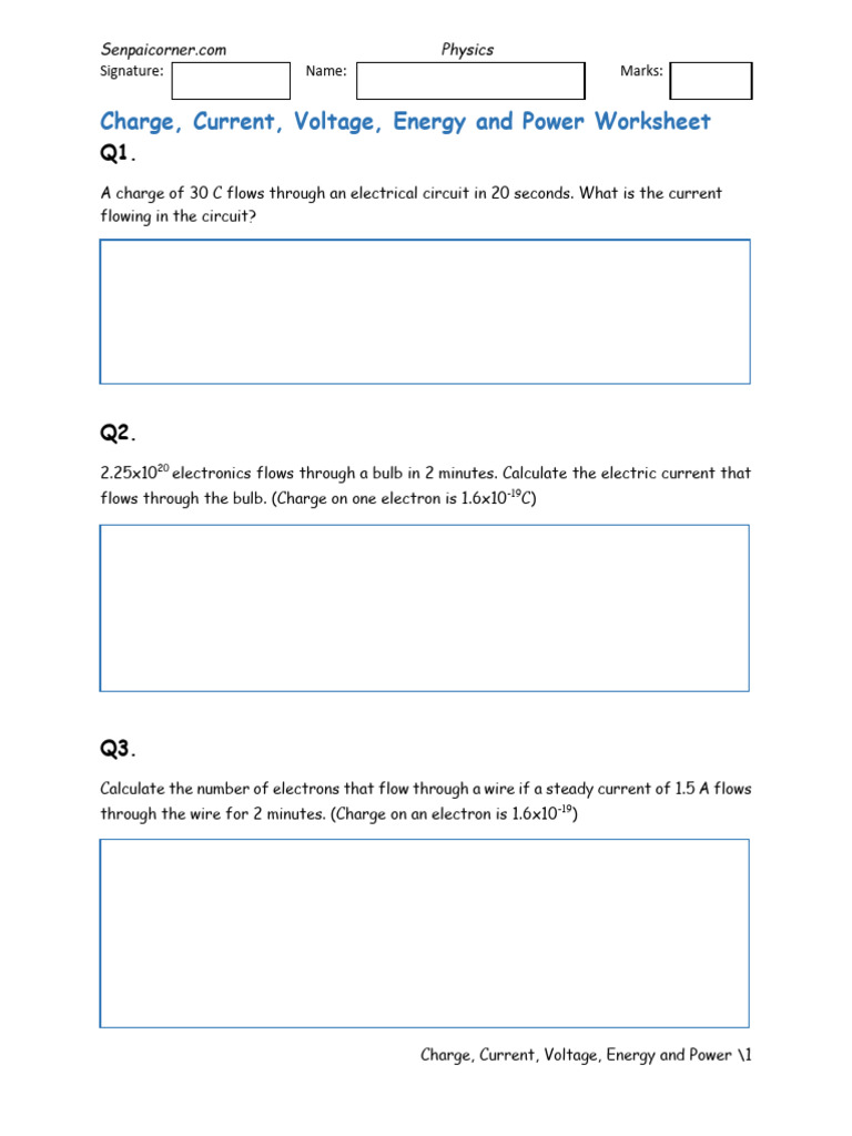 Chapter 4 - Charge, Current, Voltage, Energy and Power | PDF ...