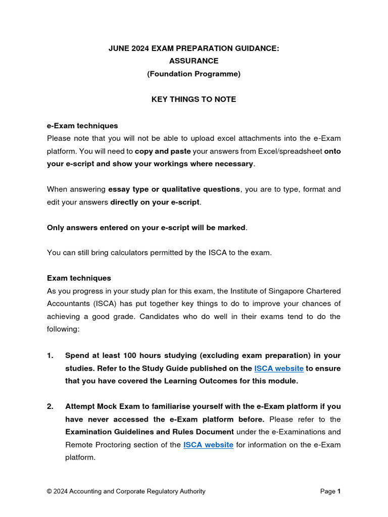 Assurance - ASF+June+2024+Exam+Preparation+Guidance | PDF | Audit ...