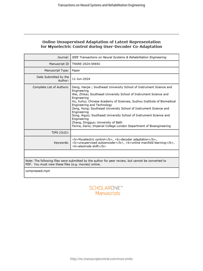 TNSRE-2024-00692 Proof Hi | PDF | Electromyography | Prosthesis