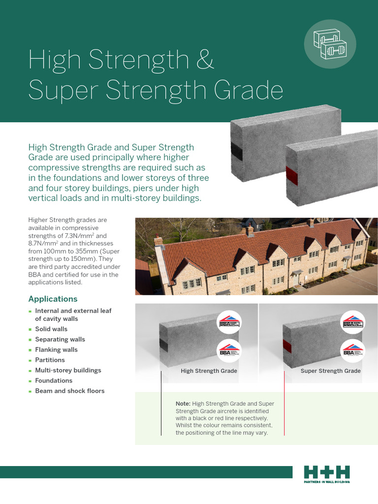 H+H Datasheet - HIGH & SUPER STRENGTH 2023 | PDF | Civil Engineering | Building Engineering