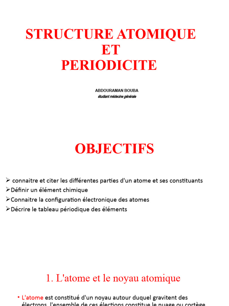 Structure Atomique Et | PDF | Atomes | Noyau atomique