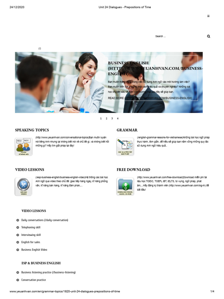 Dialogues - Prepositions of Time | PDF | Linguistics