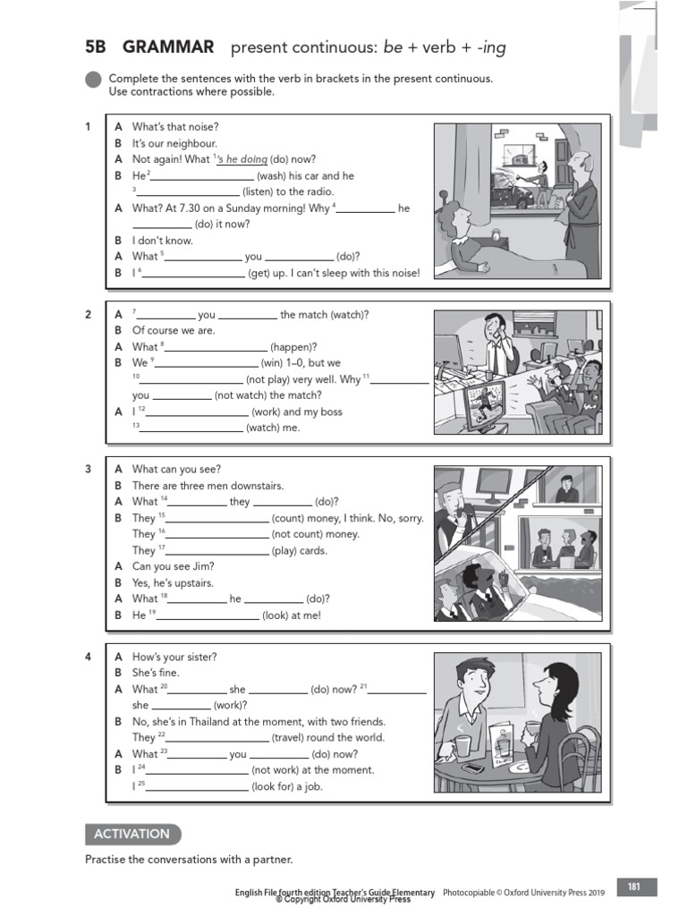Present continuous | PDF