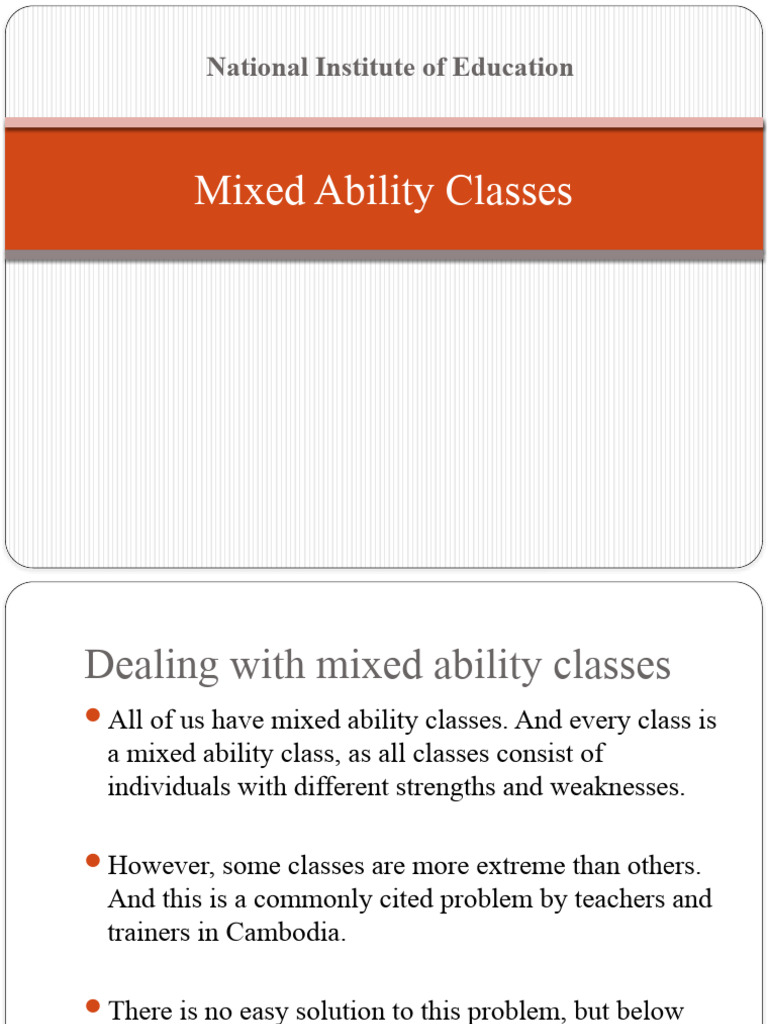 Mixed Ability Classes 2019 | PDF | Cognitive Science | Learning