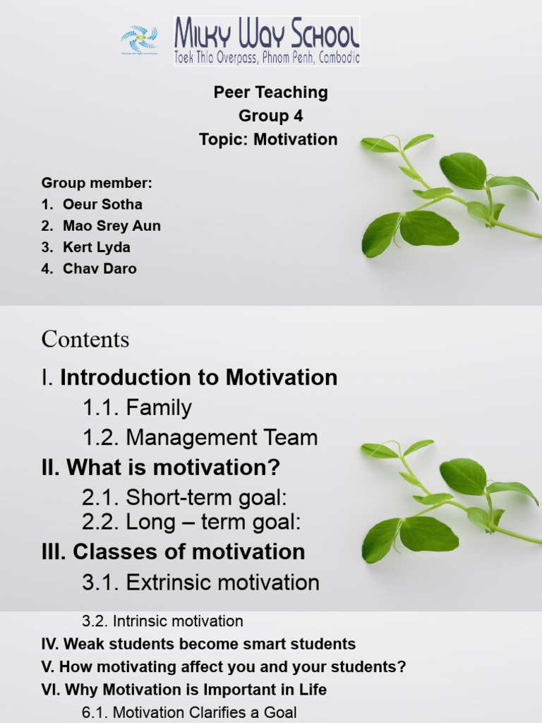 Classes of Motivation | PDF | Motivational | Motivation