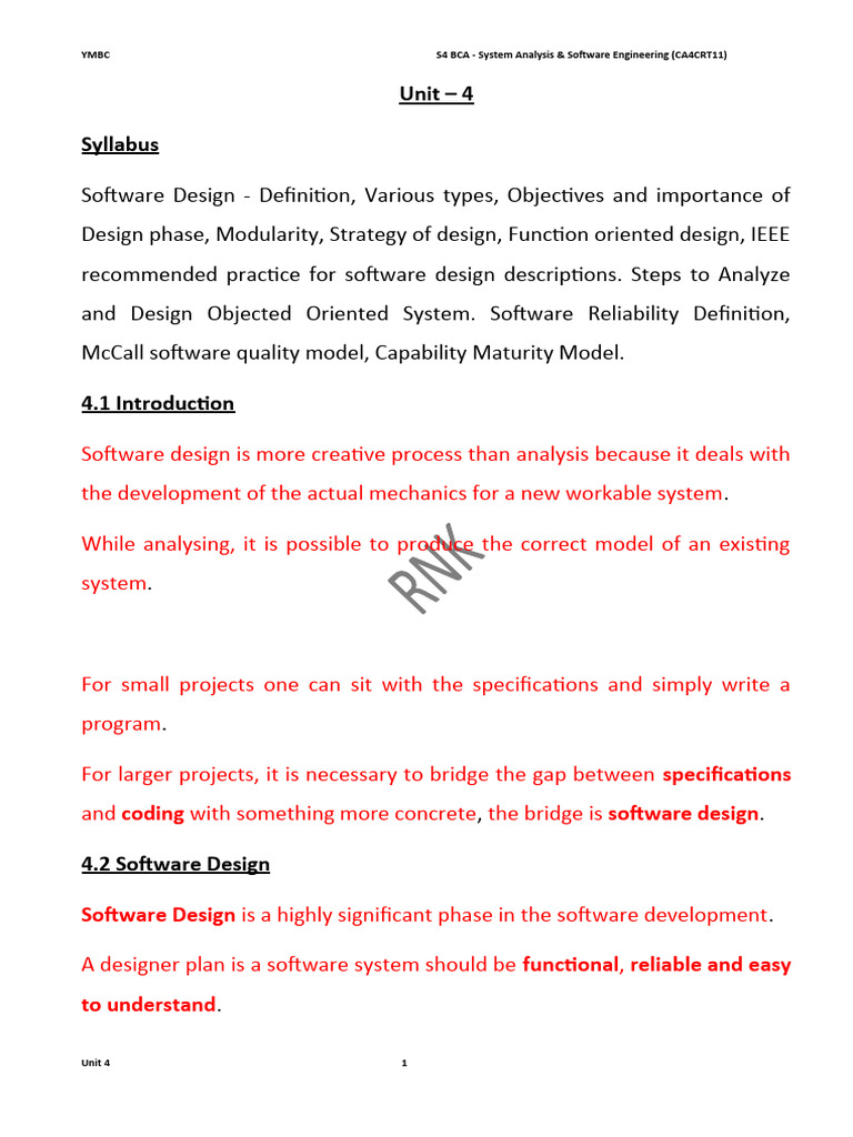 4.SASE Unit 4 | PDF | Class (Computer Programming) | Reliability Engineering