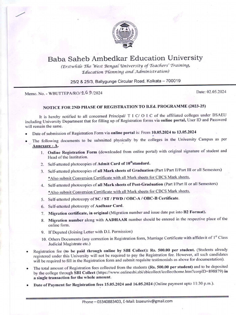 Notice For Registration 23-25 | PDF