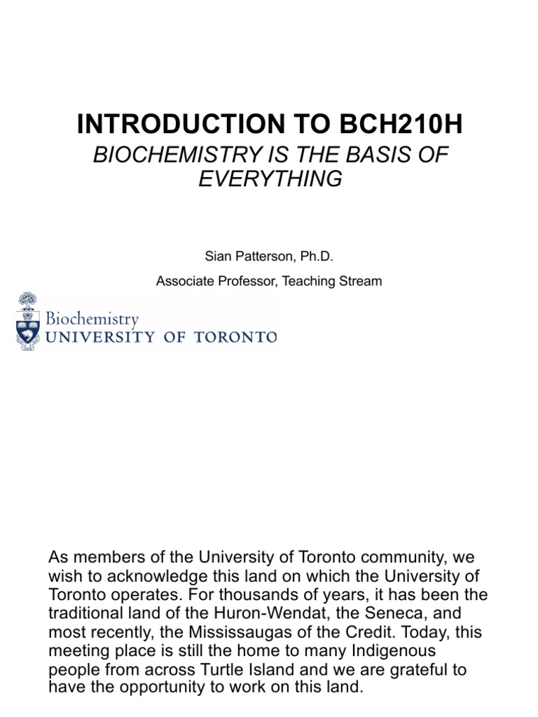 1st Lec - Intro - To.the - Course | PDF | Proteins | Cofactor (Biochemistry)