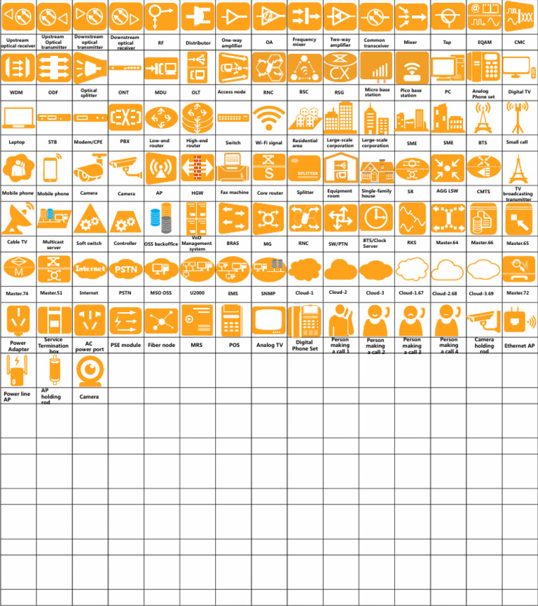 Access Network Flattened Icons (PPT, Yellow) | PDF | Computer Science ...